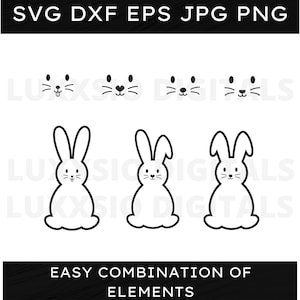 Easter Bunny Shape Svg,rabbit Dxf,bunny Shape Svg,outline Bunny Svg ...