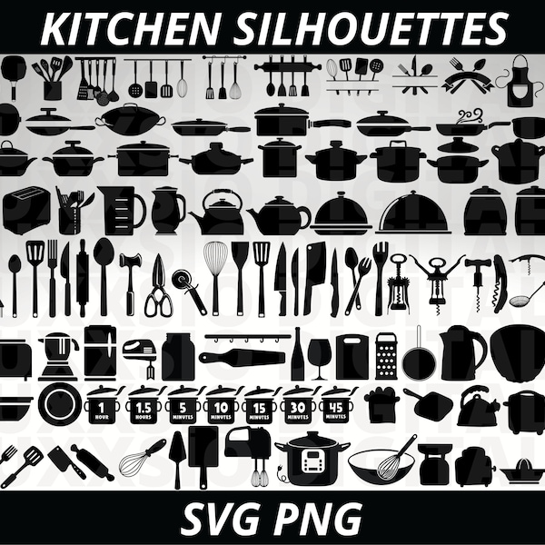 Kitchen Utensils Svg - Etsy