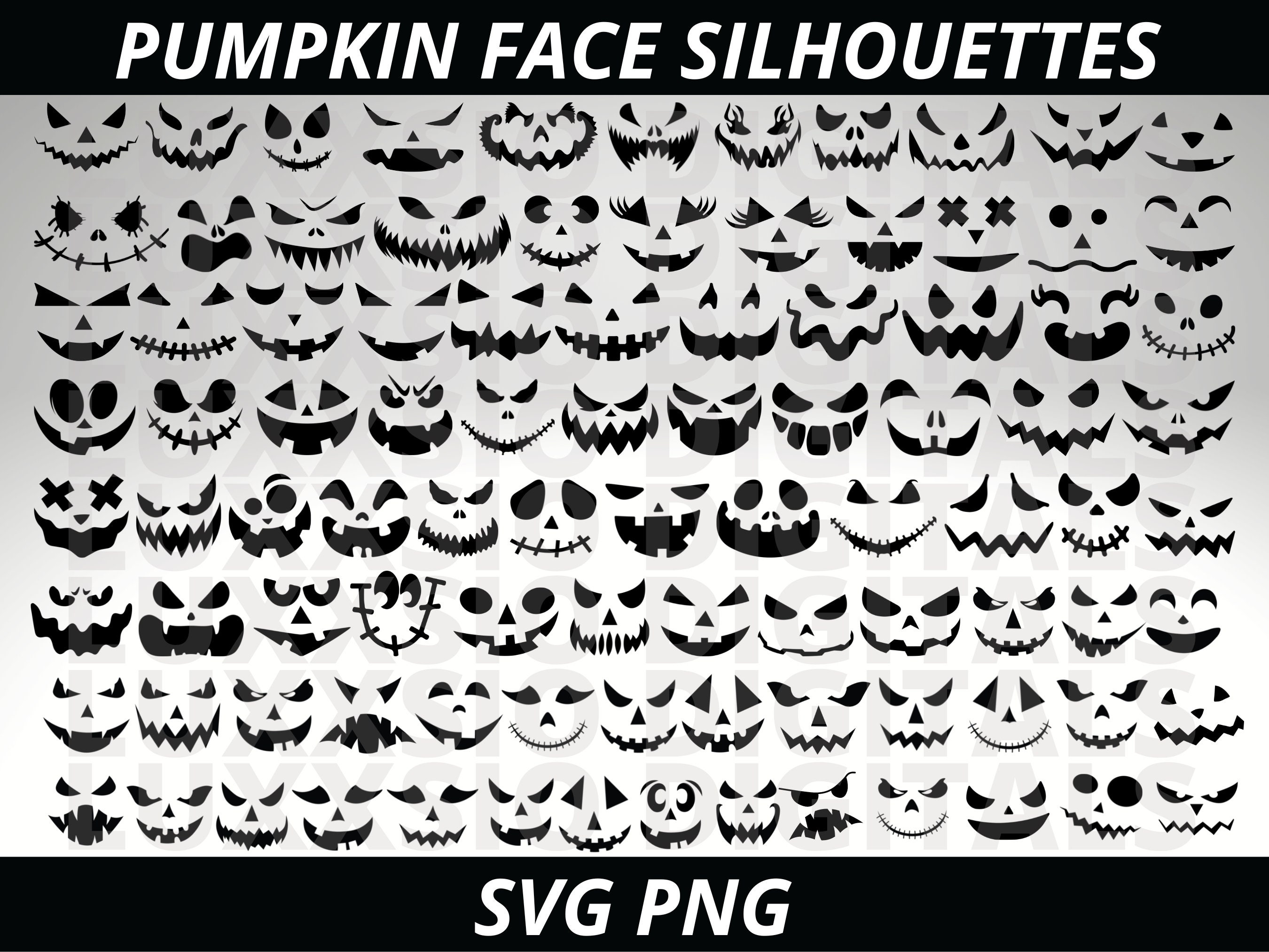 Pumpkin Face Svg, Jack O Lantern Faces Svg, Halloween Svg Bundle, Cute ...