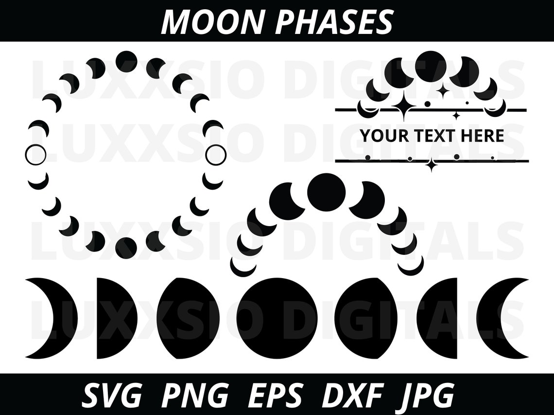 Moon Phases Svg Moon Phases Silhouette Svg Files for Cricut | Etsy