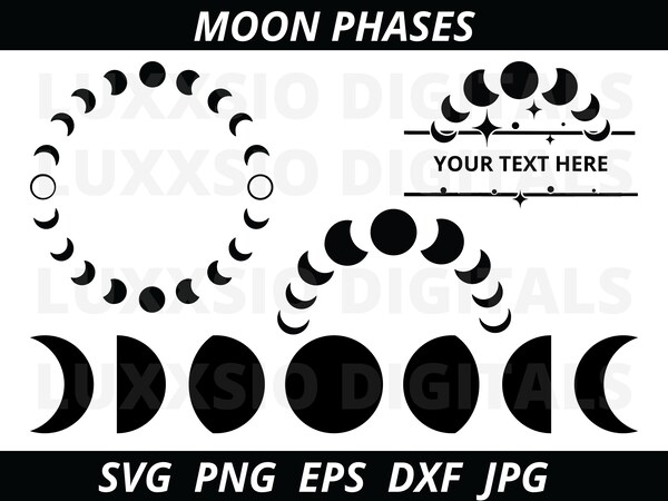 Moon Svg Moon Phases Svg Lunar Phases Svg Crescent Moon Svg - Etsy Canada