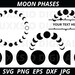Moon Phases Svg, Moon Phases Silhouette, Svg Files for Cricut, Moon ...