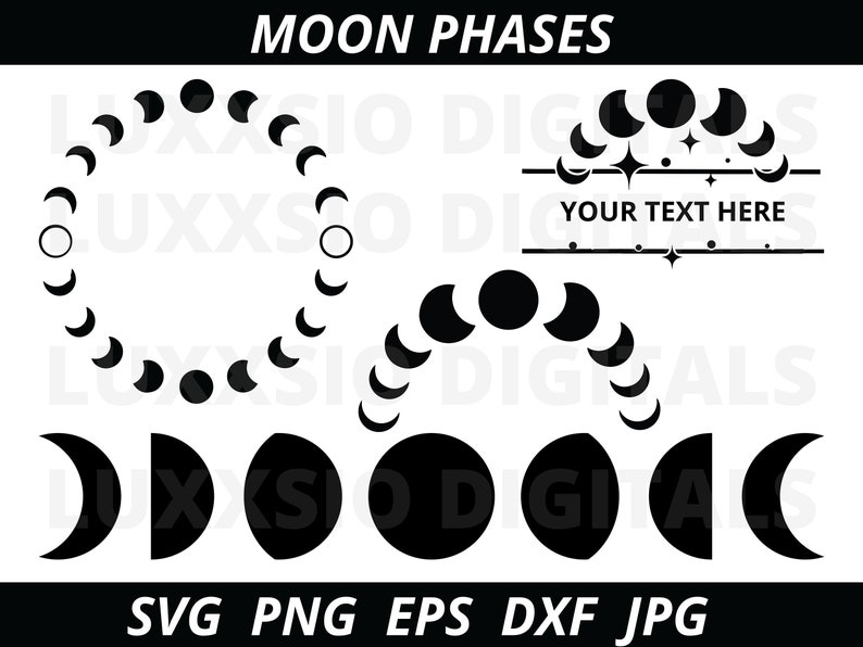Moon Phases Svg Moon Phases Silhouette Svg Files for Cricut | Etsy