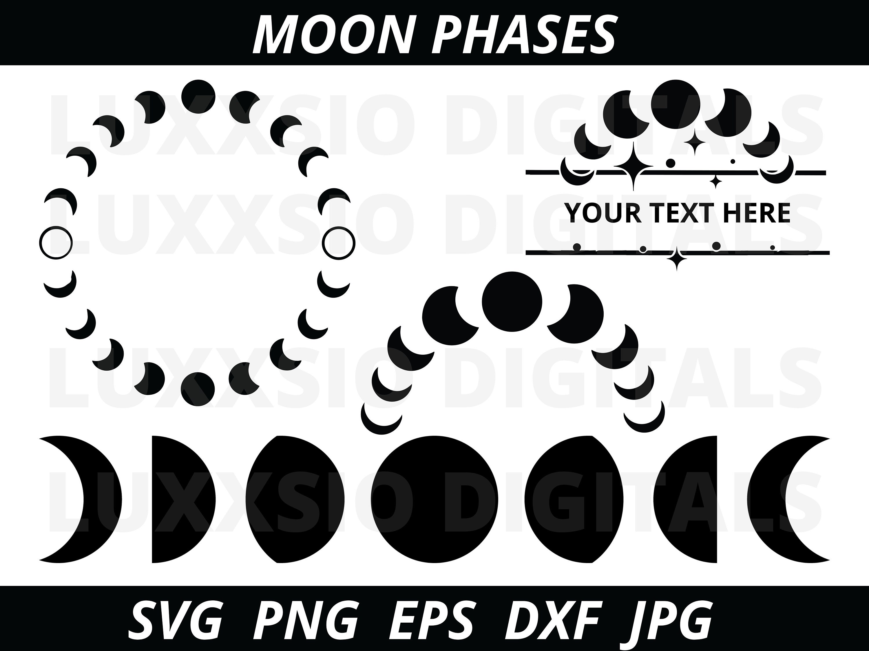 Moon Phases Svg Moon Phases Silhouette Svg Files for Cricut | Etsy