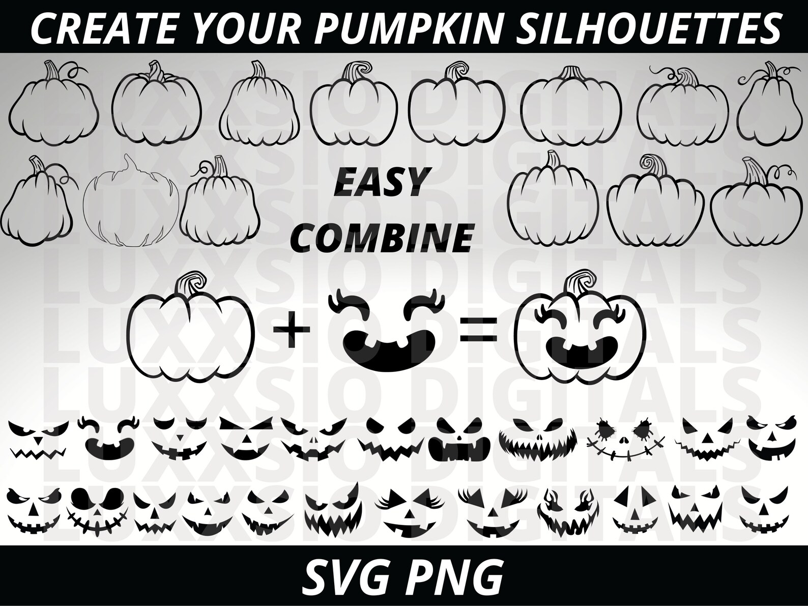 Pumpkin Svg Halloween Pumpkin Svg Pumpkin Faces Svg - Etsy