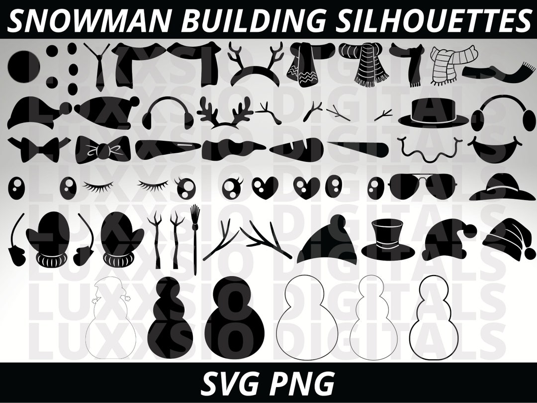Snowman Building Svg, Snowman Parts Svg, Create Your Snowman Svg ...