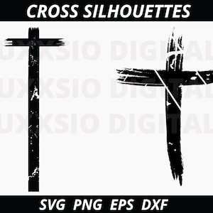 Distressed Cross Svg, Cross Svg, Cross Silhouette, Distressed Cross Cut ...
