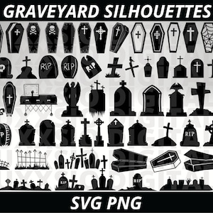 Graveyard Svg, Halloween Graveyard Svg, Spooky Svg, Tombstone Svg ...