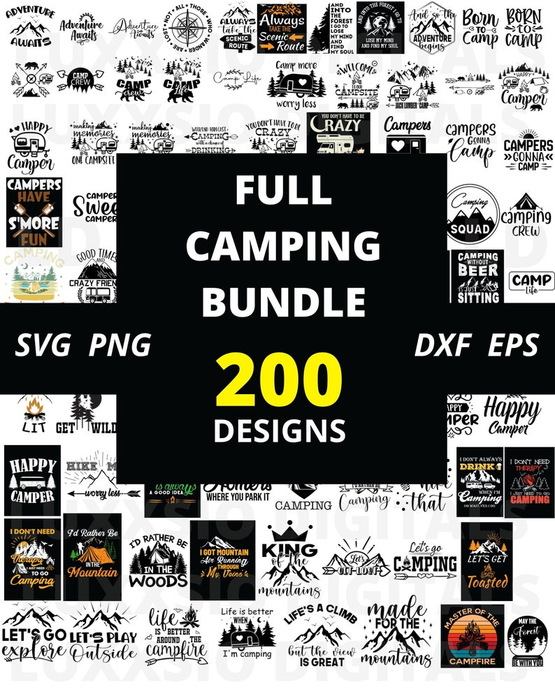 200 Camping SVG Bundle Camping Cut File Camping SVG Bundle - Etsy