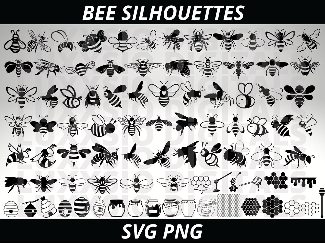 Bee Svg, Bee Svg Silhouettes Bundle, Queen Bee Svg, Honey Svg, Bee Png ...
