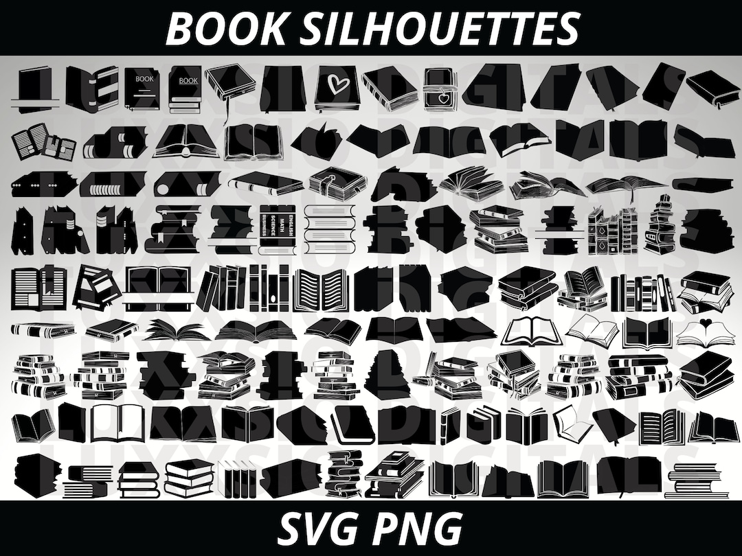 Book Svg, Book Svg Files, Book Lover Svg, Book Silhouettes, Book Svg ...