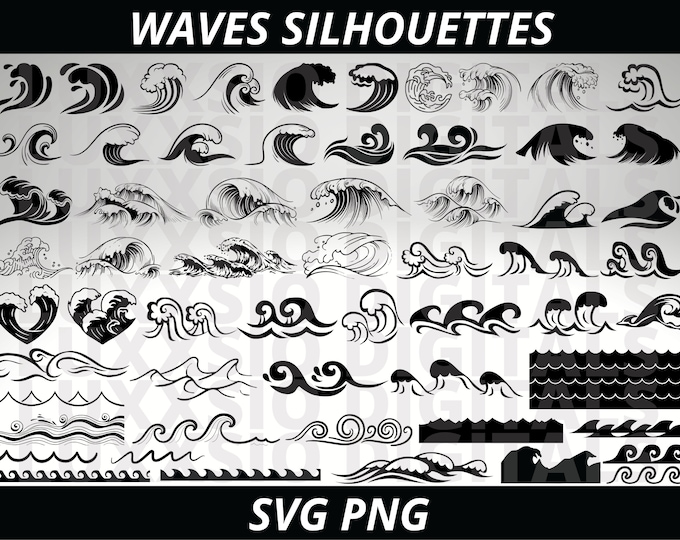 WAVE SVG, Wave Svg Cut Files for Cricut, Beach Svg, Wave Cricut Svg ...