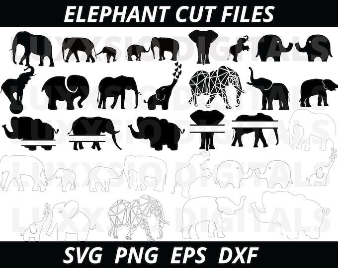 Baby Elephant SVG. Cricut Cut Files, Layered. Silhouette. Elephant PNG ...