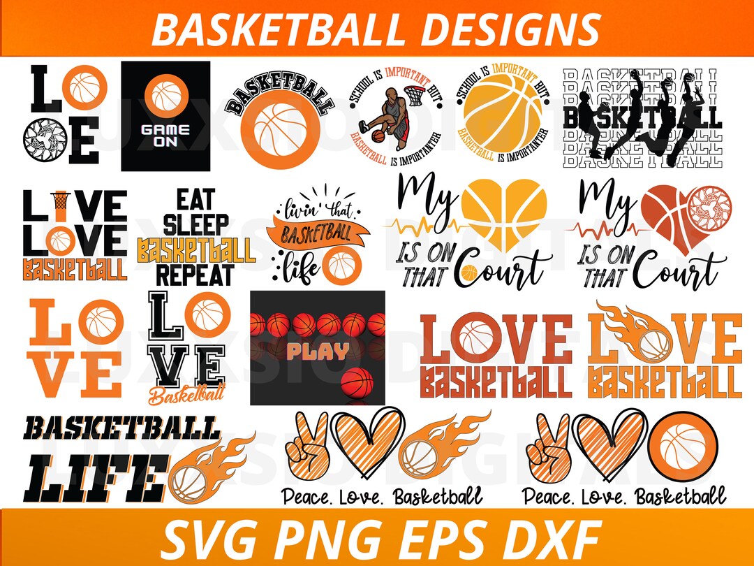 Basketball Svg Bundle, Basketball Love Svg, Peace Love Basketball ...