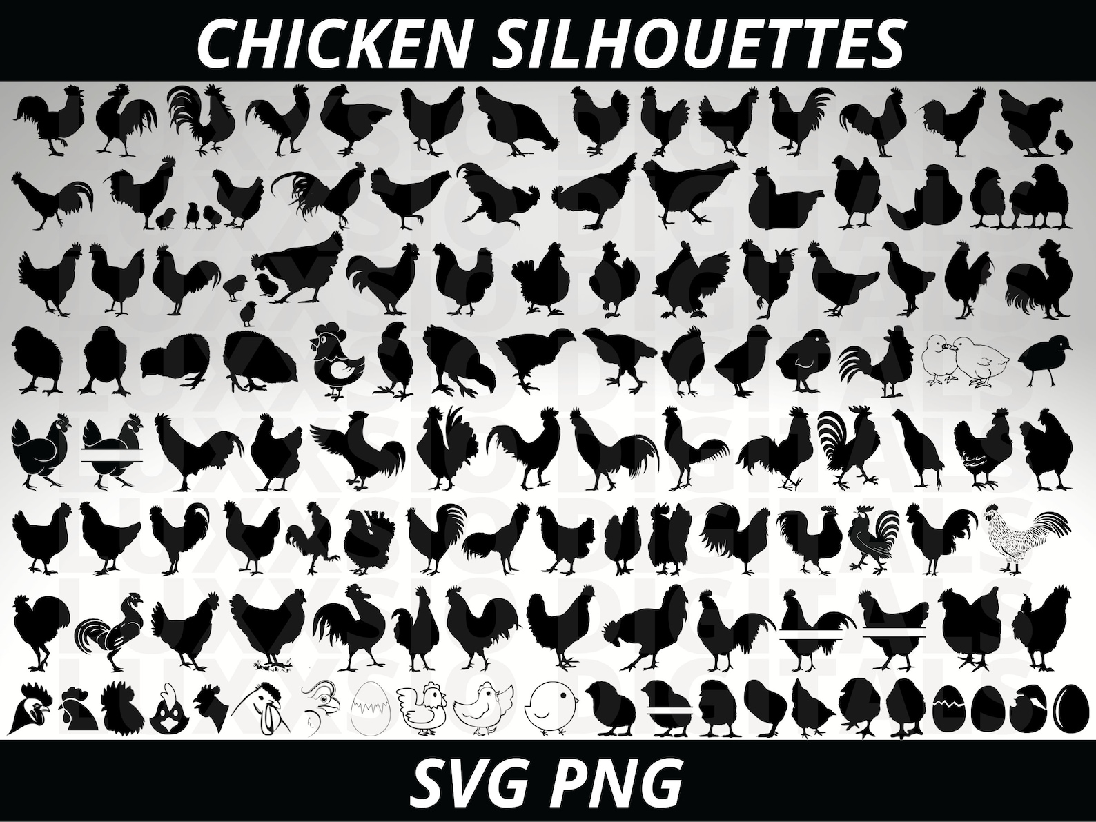 Chicken Svg Rooster Svg Farm Animals Svg Hen Svg Chicken - Etsy