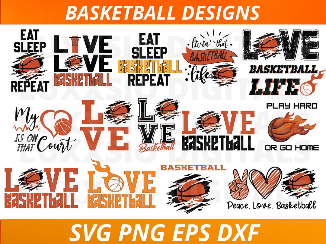 Basketball Svg Bundle, Basketball Love Svg, Peace Love Basketball ...