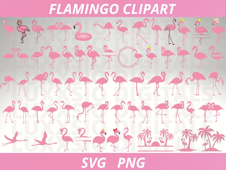 Flamingo Svg, Pink Flamingo Svg, Flamingo Svg Bundle, Flamingo Monogram ...