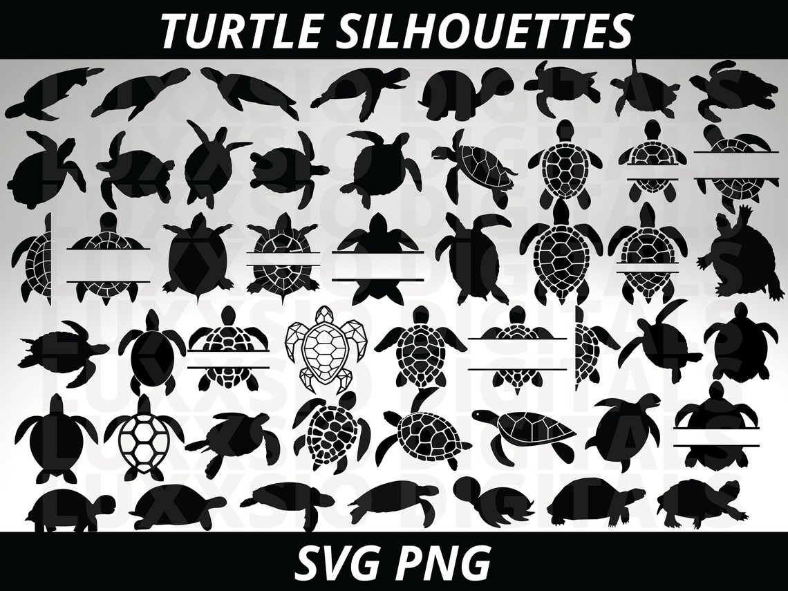 Turtle Svg Bundle Sea Turtle Svg Turtle Silhouettes Sea - Etsy