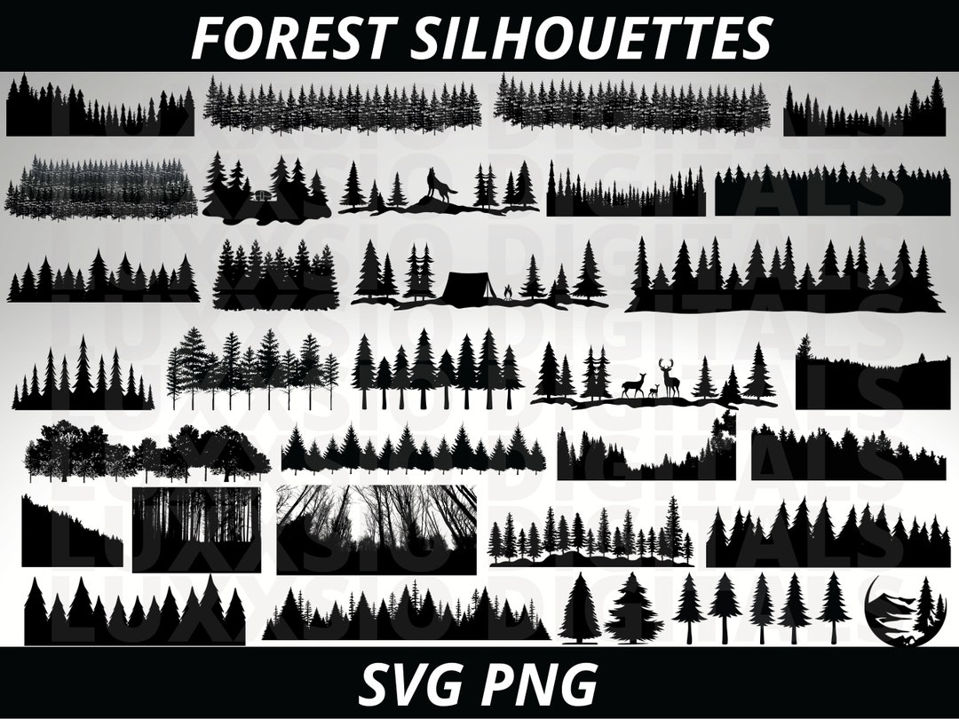 Forest Svg, Forest Silhouette, Nature Svg, Pin Tree Svg, Outdoor Svg ...
