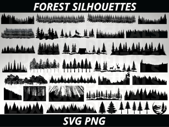 Forest Svg Forest Silhouette Nature Svg Pin Tree Svg - Etsy