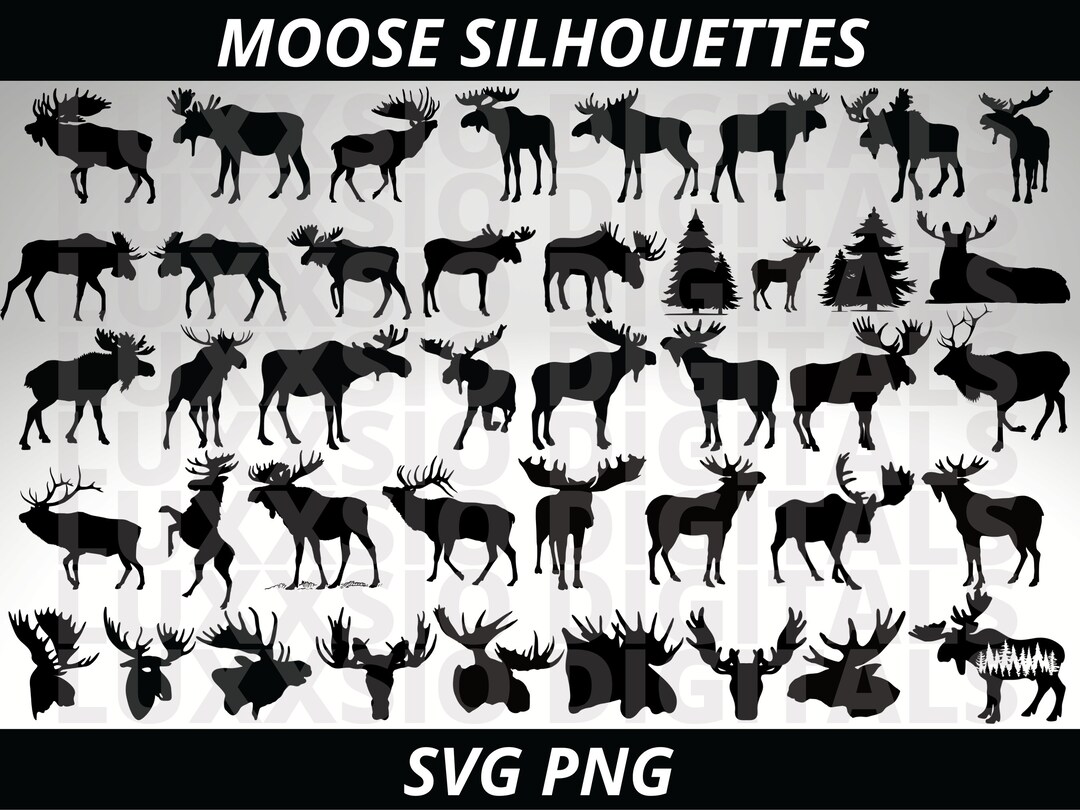 Moose Svg, Moose Clipart, Moose Png, Hunting Svg, Animal Svg, Forest ...