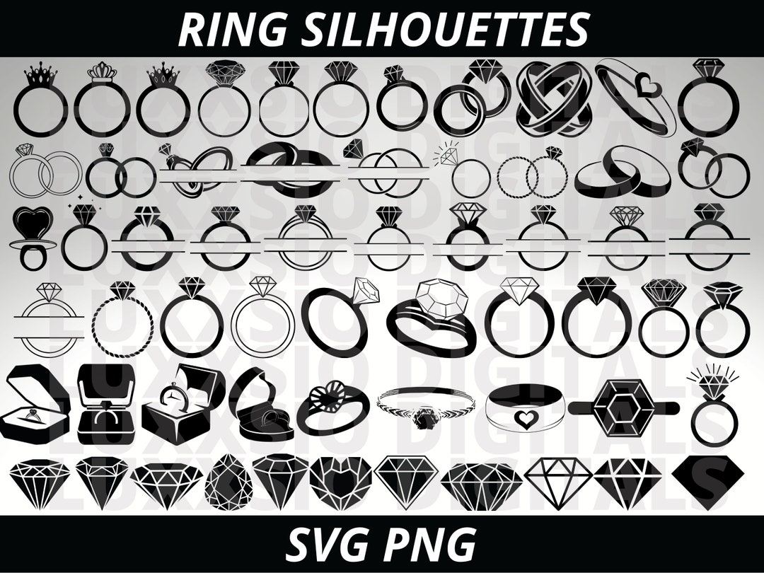 Ring Svg, Diamond Ring Svg, Wedding Ring Svg, Engagement Ring Svg, Ring ...
