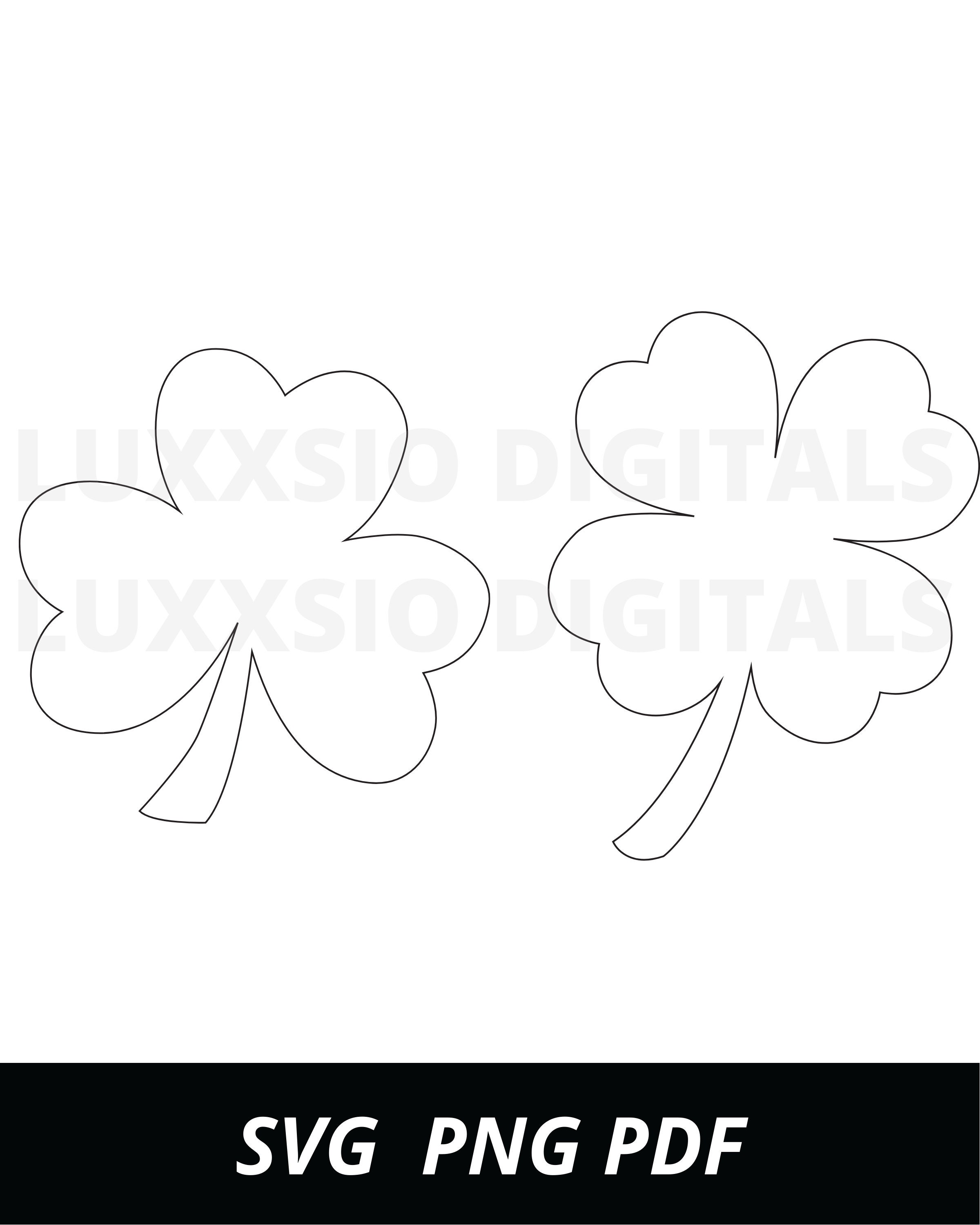 Clover Outline Svg, Shamrock Outline Svg, Files for Cricut Svg Png Pdf ...