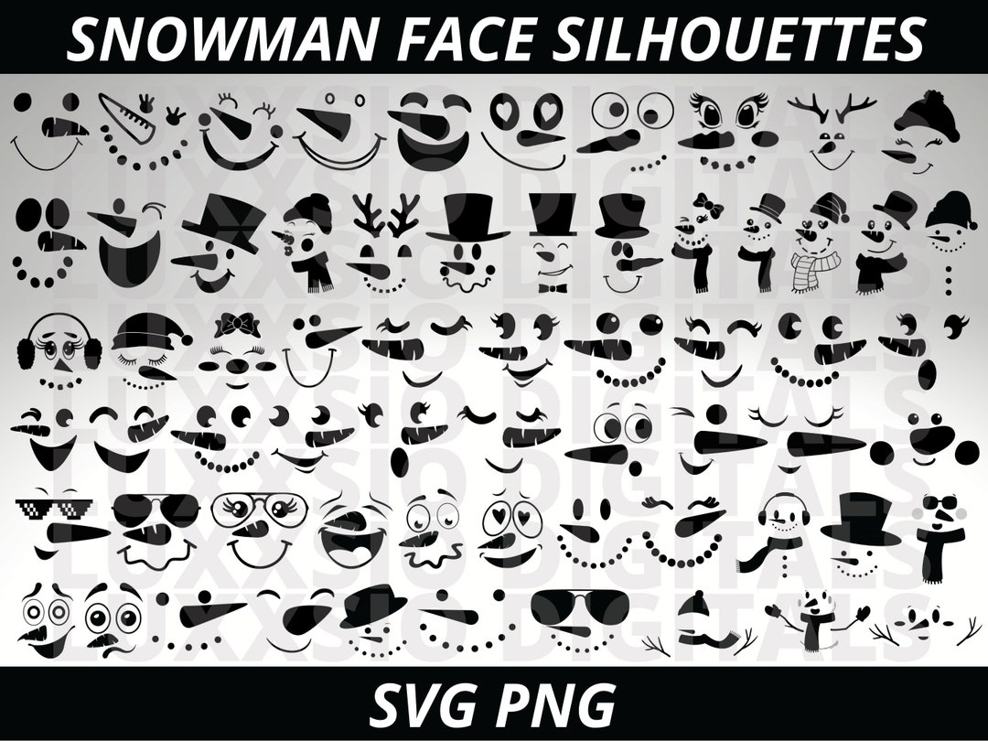 Snowman Face Svg, Snowman Svg, Christmas Svg, Winter Svg, Snowman Faces ...