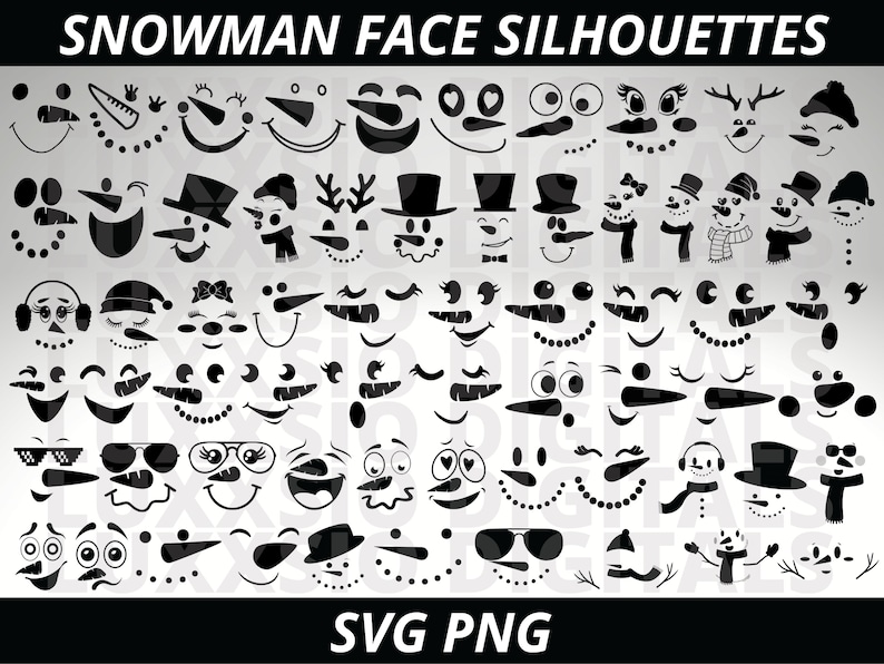 Snowman Face Svg Snowman Svg Christmas Svg Winter Svg - Etsy