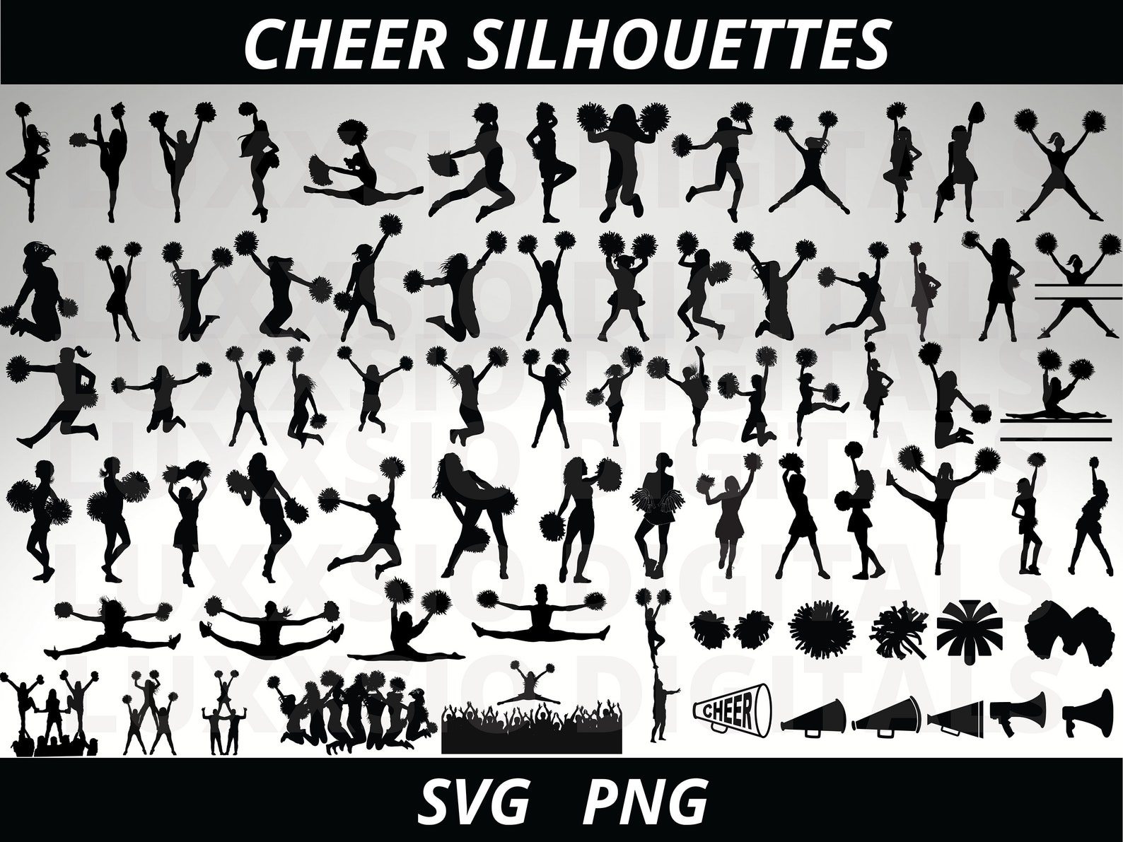 Cheer Svg Cheerleader Svg Cheer Cut File Cheer Clipart - Etsy