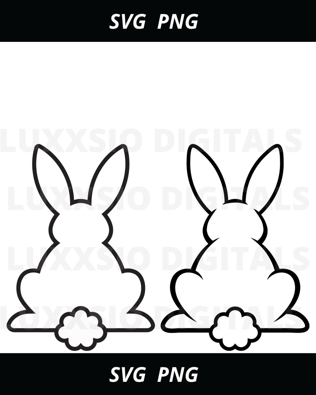Bunny Outline Svg, Rabbit Svg, Digital Files Svg, Png, Easter Bunny Svg ...