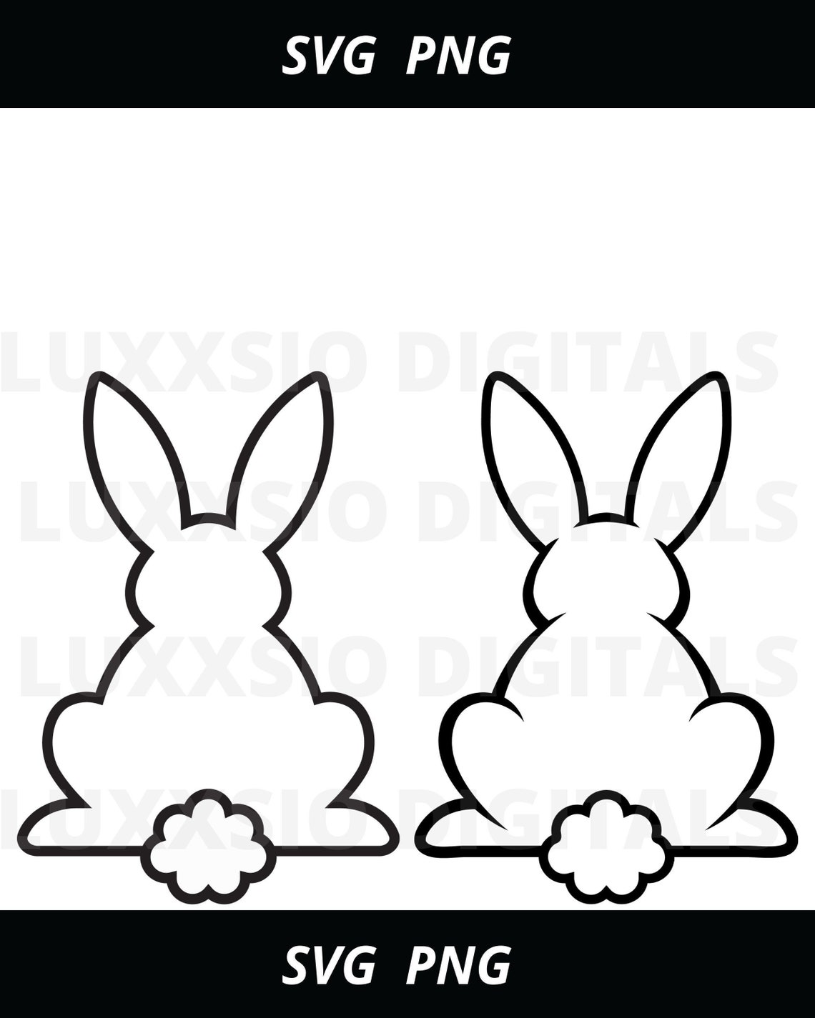 Bunny Outline Svg Rabbit Svg Digital Files Svg Png Easter | Etsy