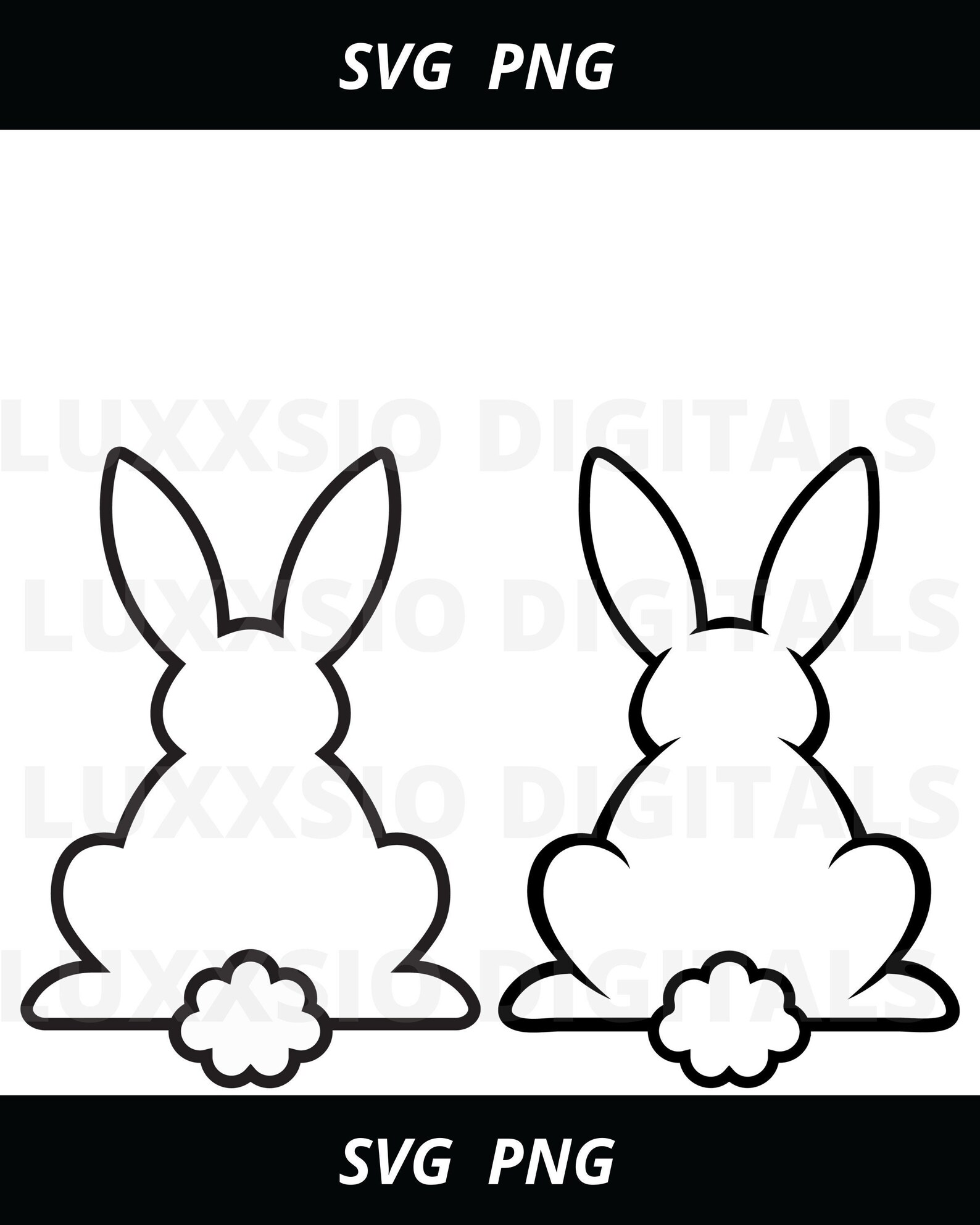 Bunny Outline Svg Rabbit Svg Digital Files Svg Png Easter | Etsy