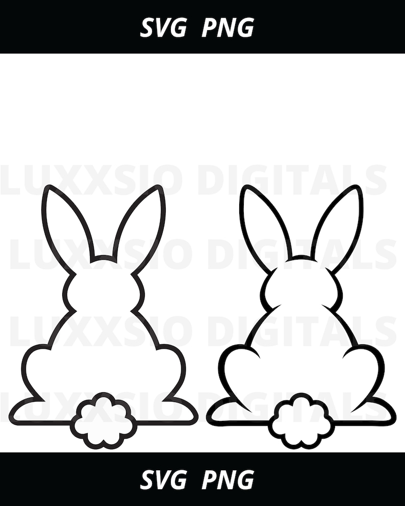 Bunny Outline Svg Rabbit Svg Digital Files Svg Png Easter - Etsy