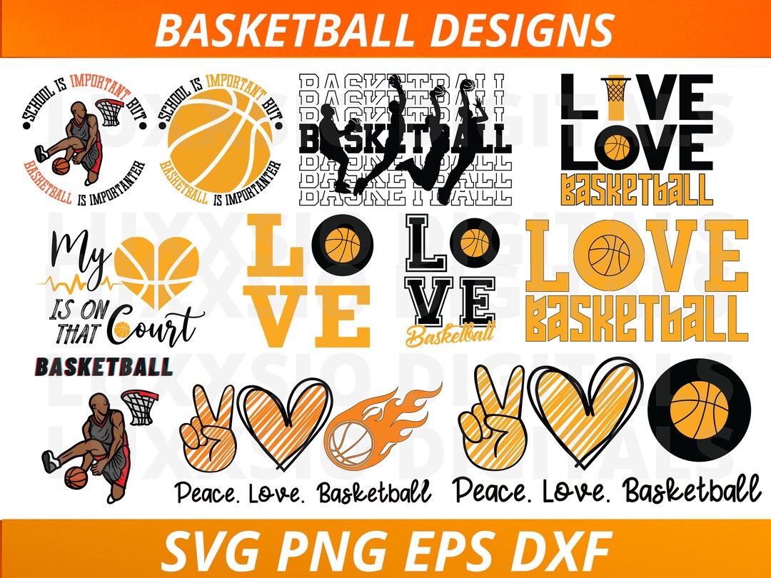 Basketball Svg Bundle, Basketball Love Svg, Peace Love Basketball ...