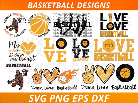 Basketball Svg Bundle Basketball Love Svg Peace Love | Etsy