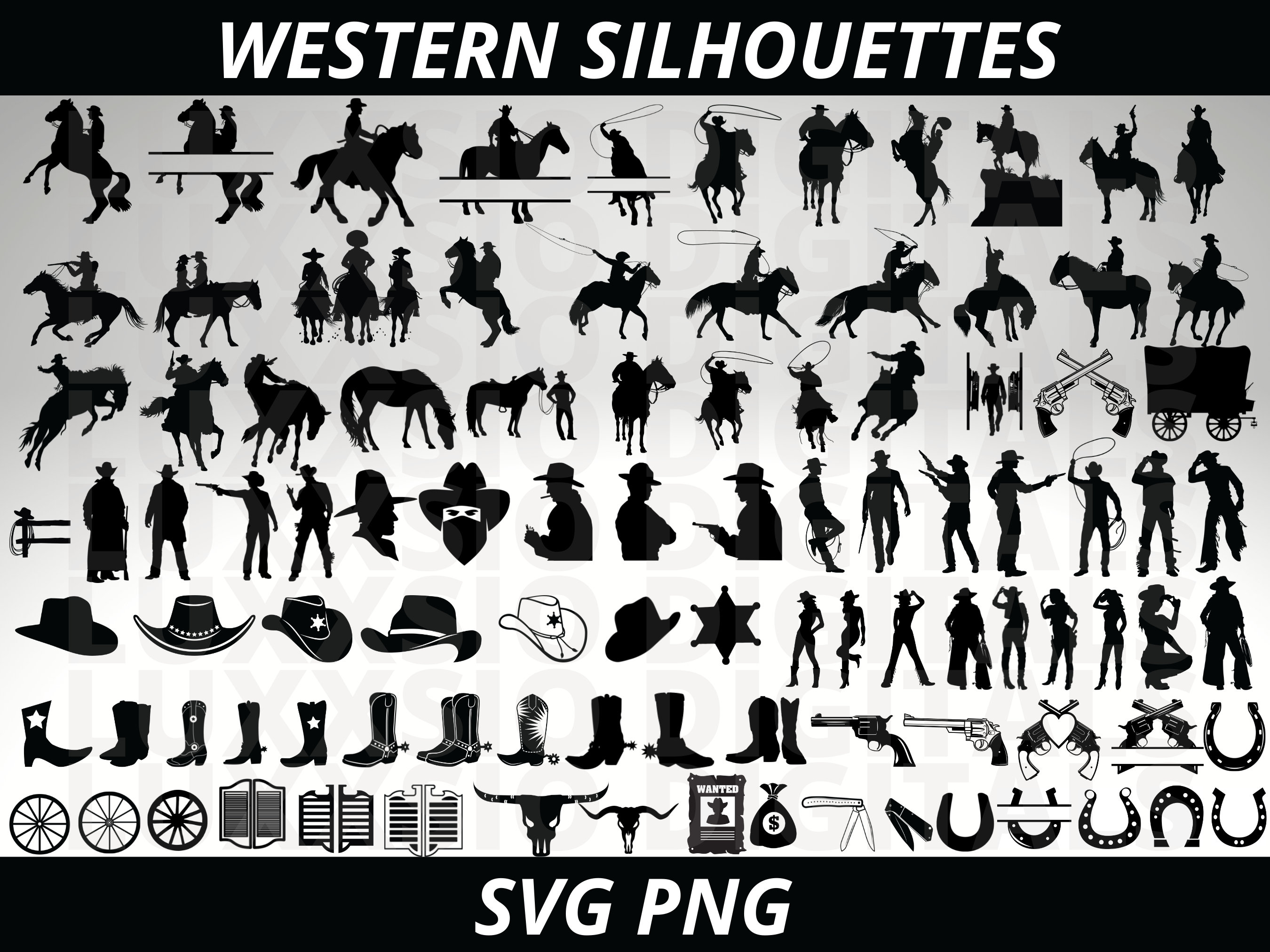 Western Svg, Cowboy Svg, Cowboy Hat Svg, Cowgirl Svg, Cowboy Silhouette ...