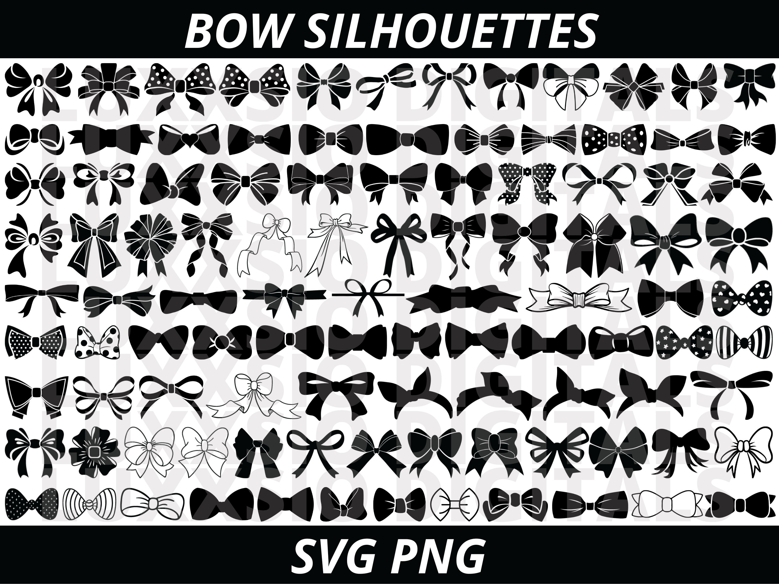 Bow Svg Hair Bow Svg Cheer Bow Svg Bow Tie Svg Double Bow - Etsy Finland