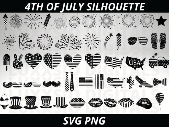 4th of July Silhouette Bundle 4th of July Svg Patriotic Svg - Etsy