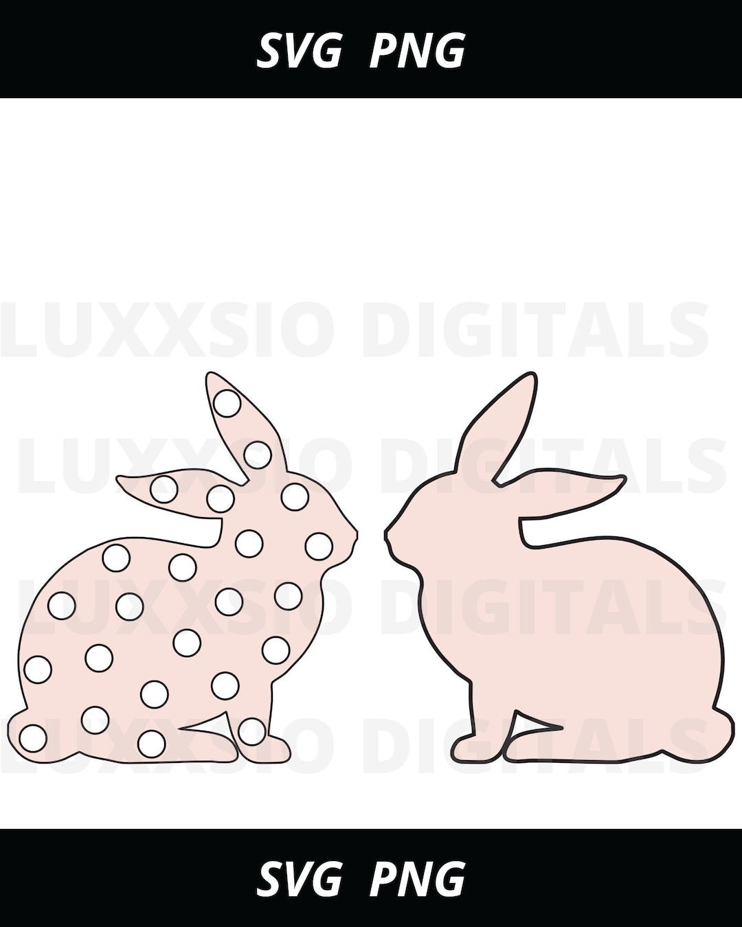 Cute Bunny Svg, Rabbit Svg, Pink Bunny Svg, Digital Files Svg, Png ...