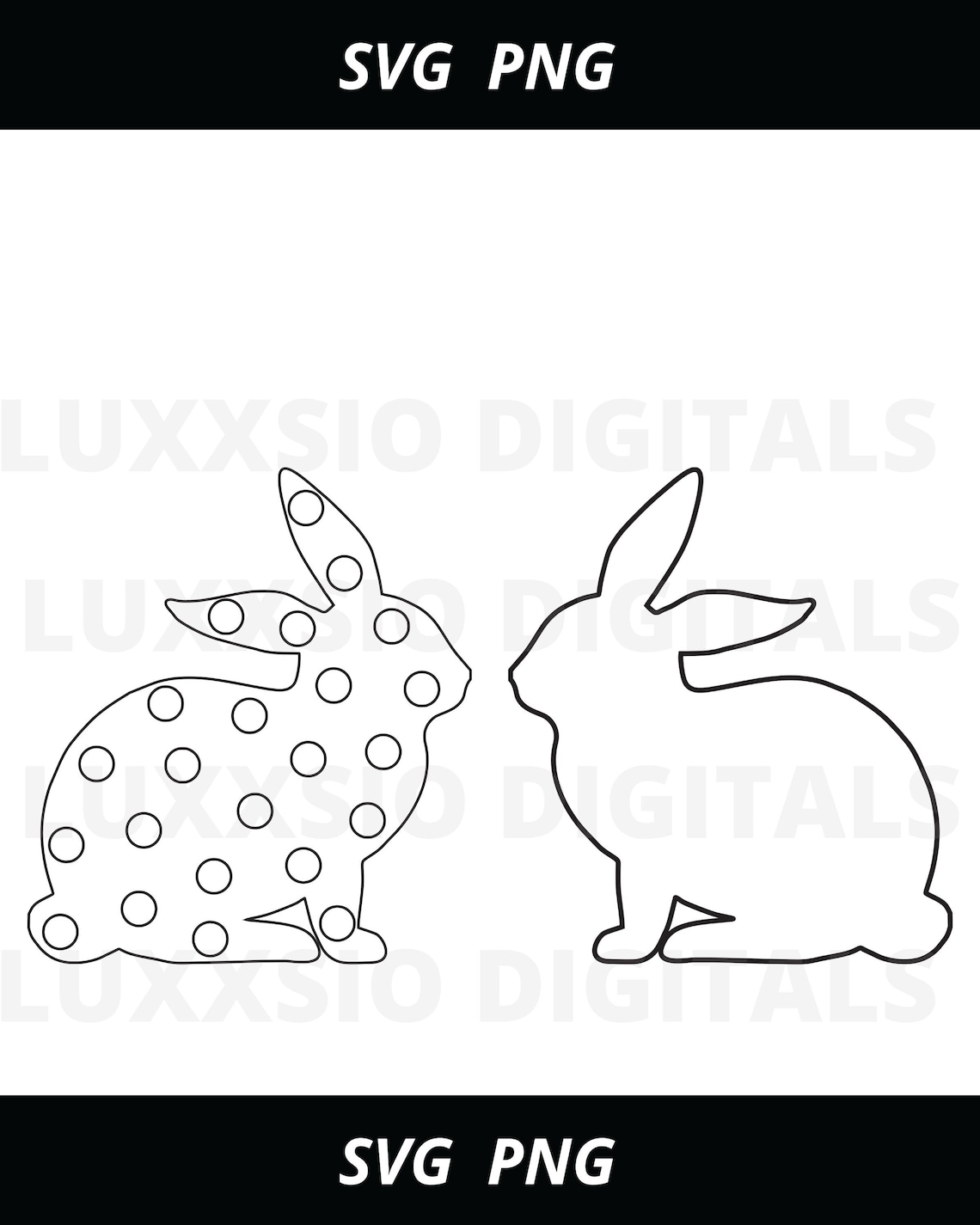 Bunny Outline Svg Rabbit Svg Cut Files Digital Files Svg | Etsy