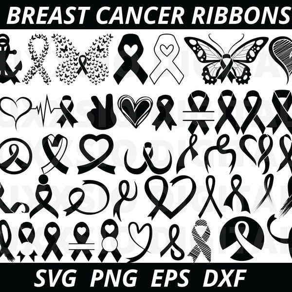 Cancer Ribbon Svg - Etsy