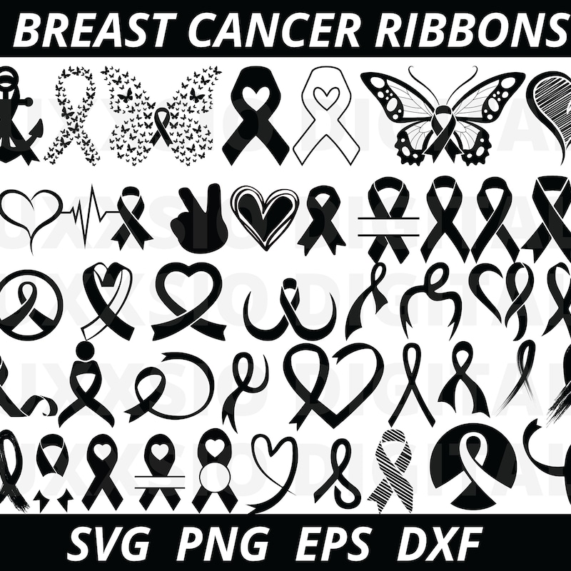 Cancer Ribbon Svg - Etsy
