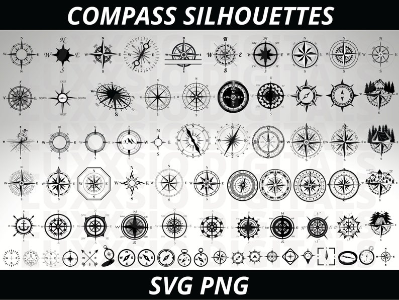 Compass Svg Nautical Compass Svg Compass Rose Svg Compass - Etsy