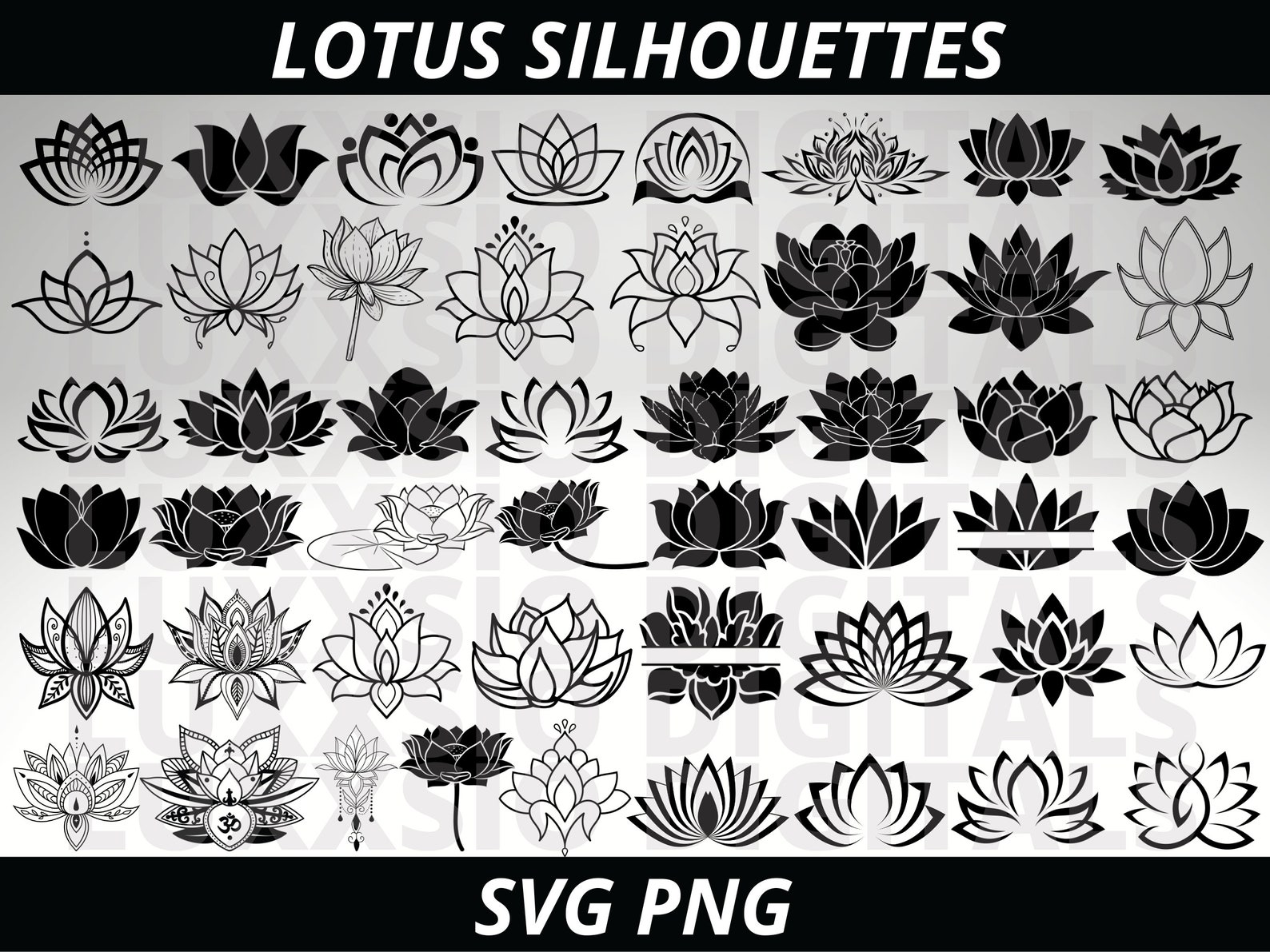 Lotus Svg Lotus Flower Svg Flower Svg Namaste Svg - Etsy