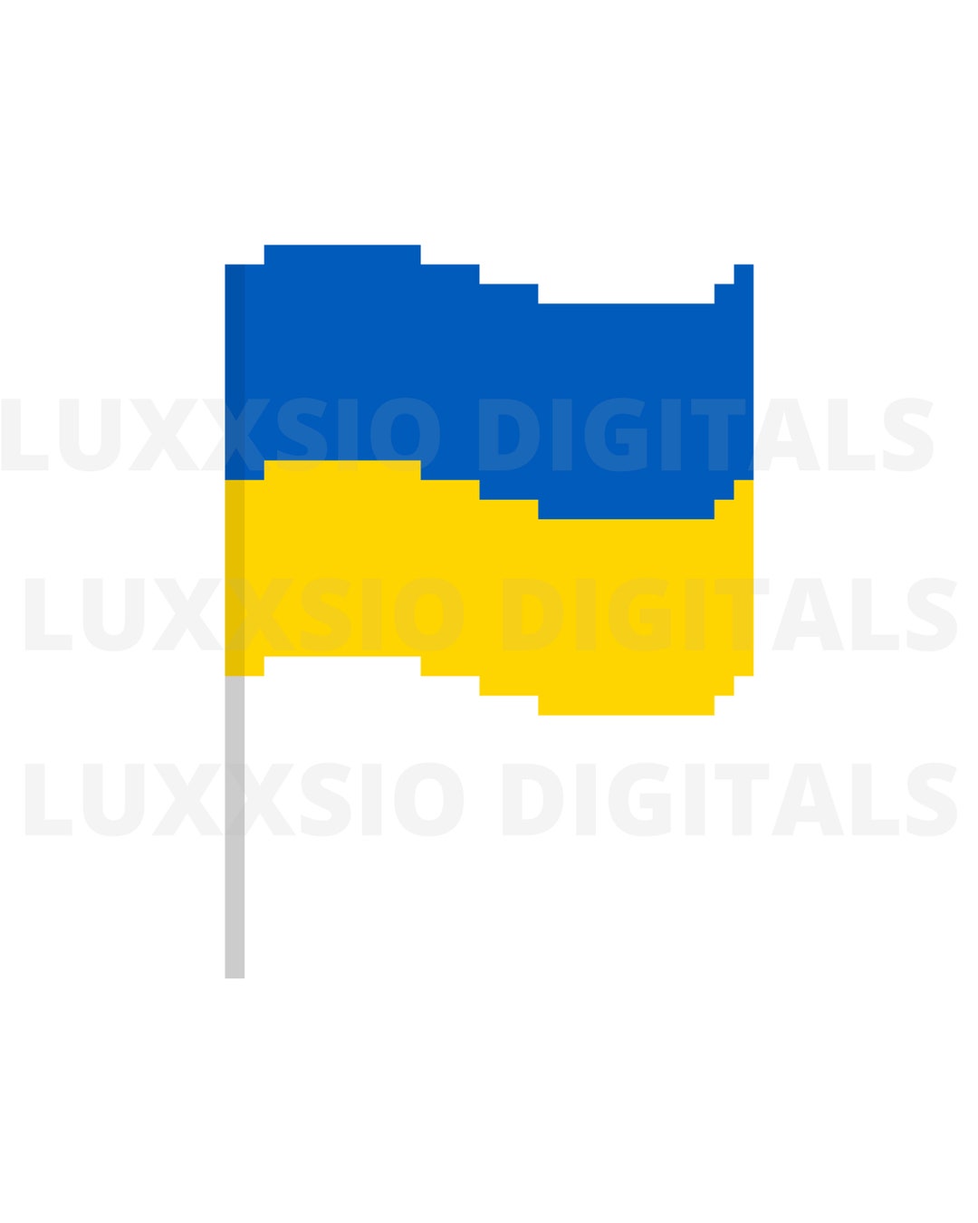 Ukraine Pixel Flag Svg, Ukraine Flag SVG, Pixelated SVG, Stand With ...