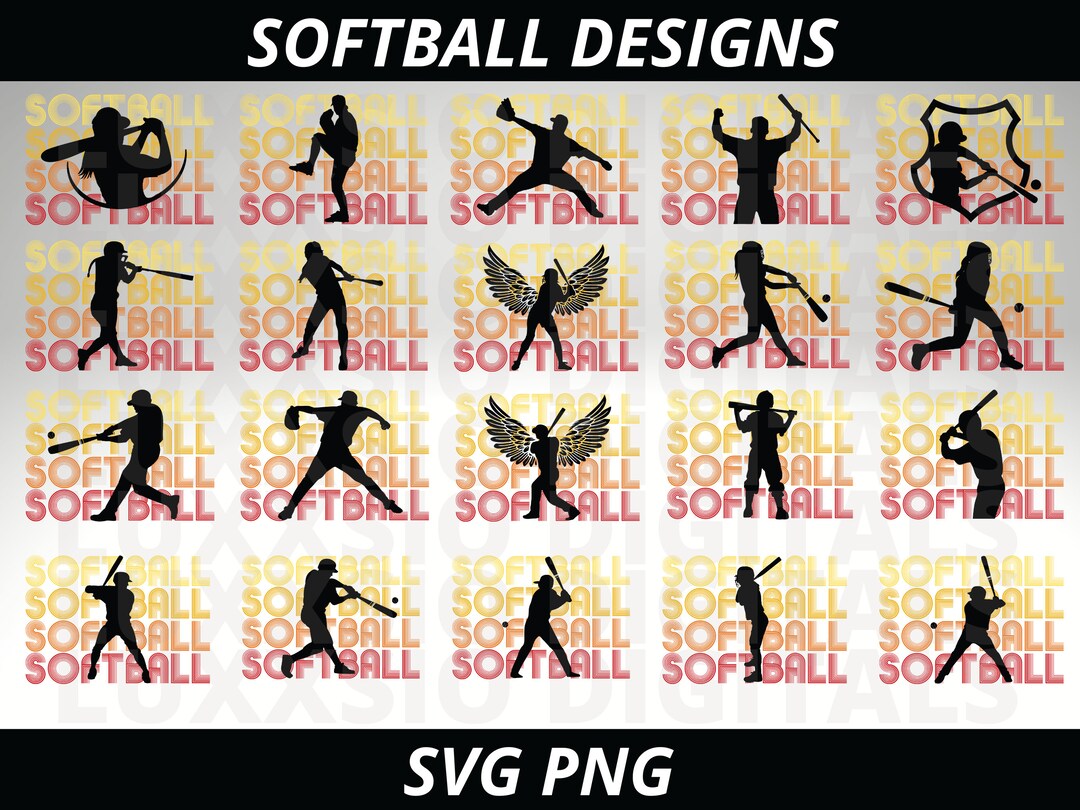 Softball Designs Svg, Softball Svg Bundle, Softball Png, Softball ...