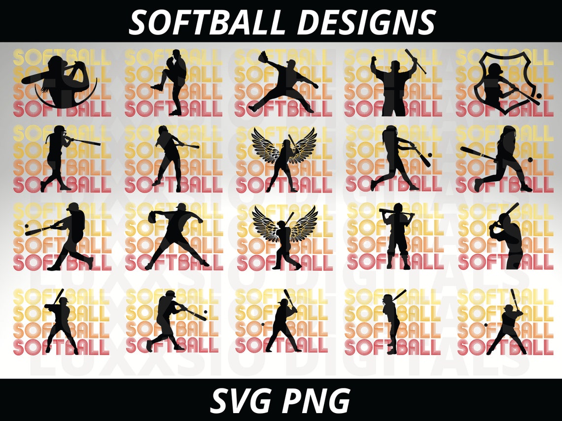 Softball Designs Svg Softball Svg Bundle Softball Png - Etsy