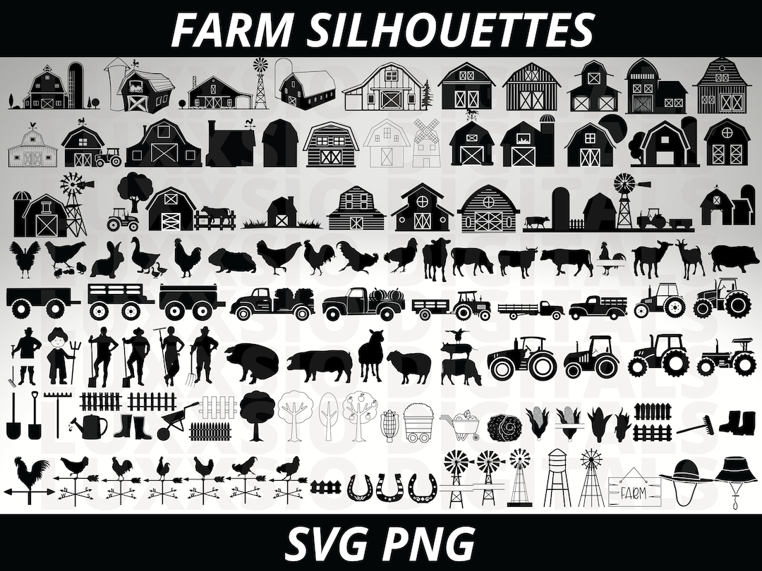 Farm Svg, Farm Silhouette, Farm Clipart, Barn Svg, Farm Life Svg, Farm ...