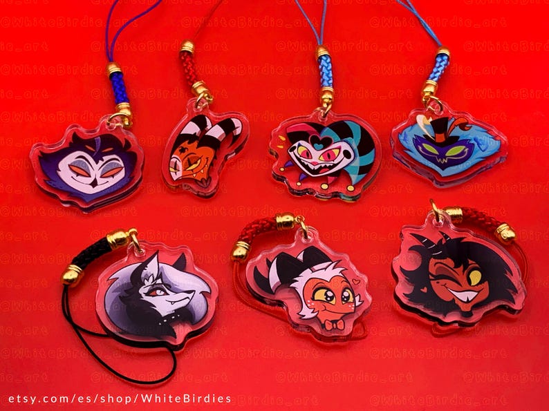 Helluva Boss Phone Charms: Stolas, Blitzo, Moxxie, Millie - Etsy